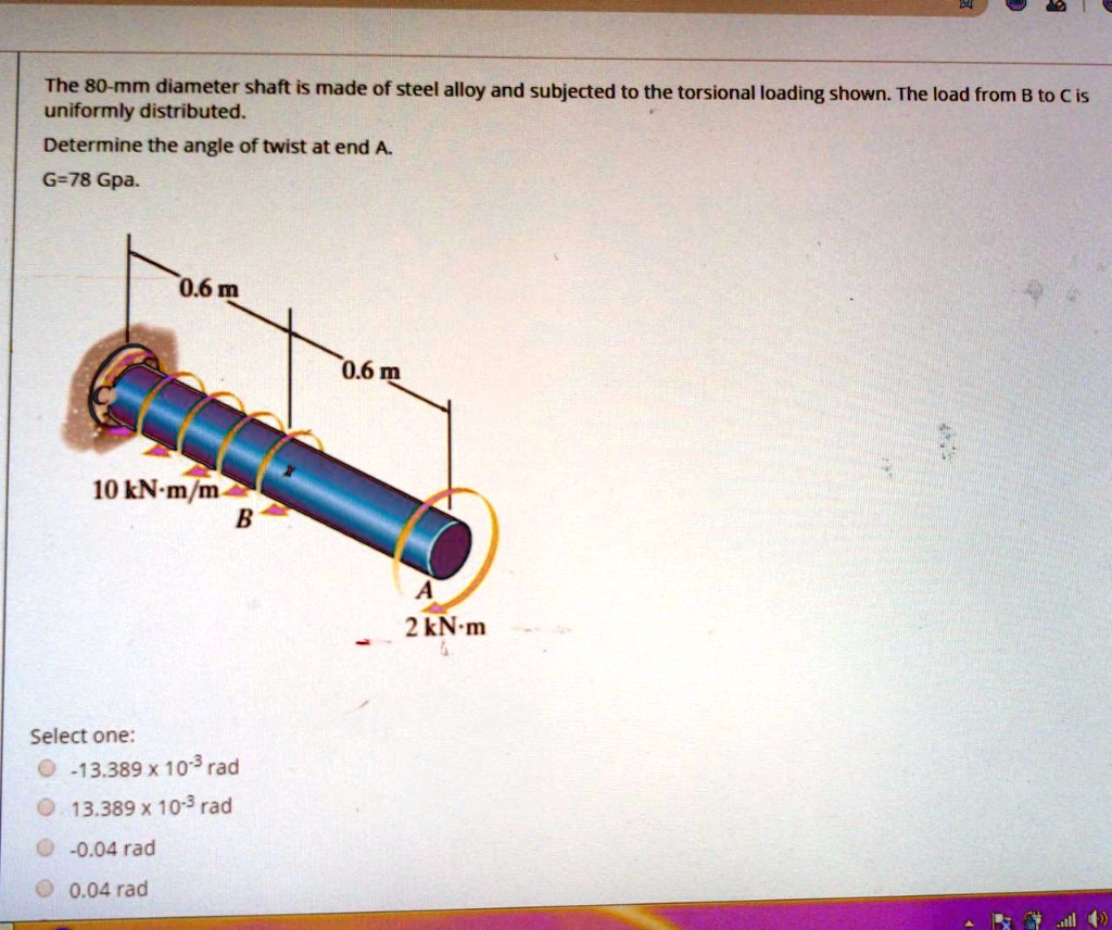 the 80 mm diameter shaft is made of steel alloy and subjected to the ...