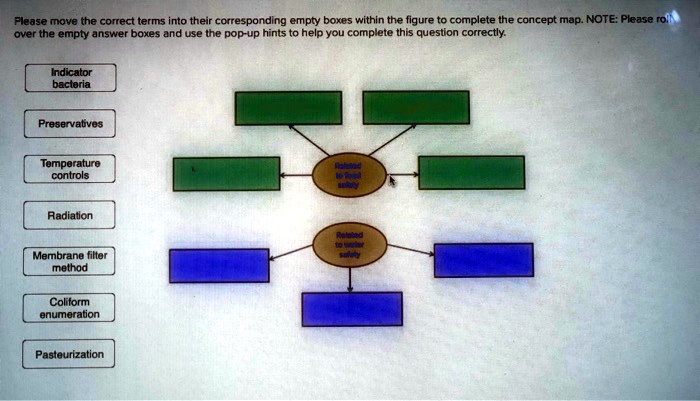 Please move the correct terms into their corresponding empty boxes within the figure to complete ...