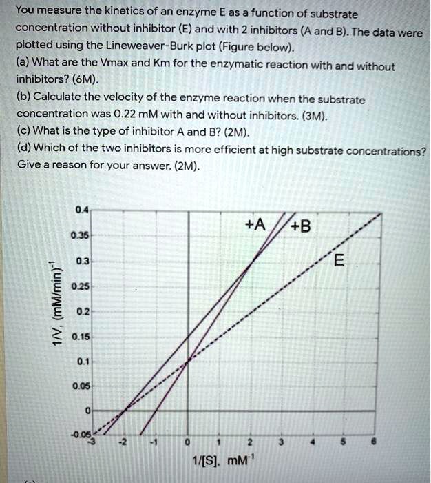 You measure the kinetics of an enzyme E as a function of substrate ...