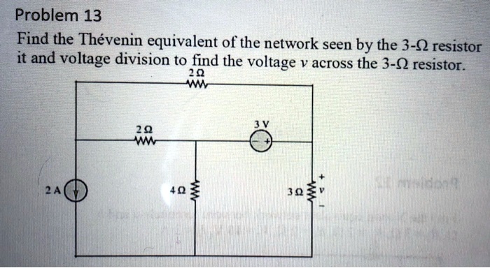 SOLVED: Problem 13 Find the Thevenin equivalent of the network seen by the 3- resistor it and ...