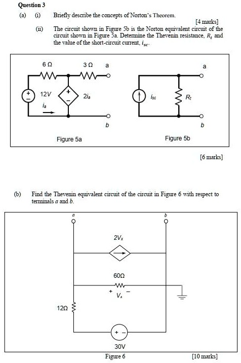 SOLVED: Question 3 (a) (i) Briefly describe the concepts of Norton's Theorem. [4 marks] The ...