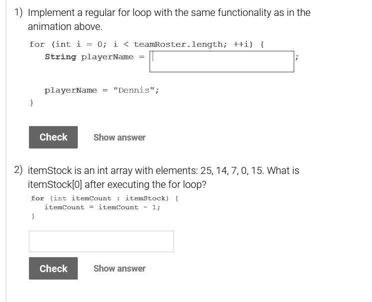 Implement A Regular For Loop With The Same Functionality As In The Animation Above For Int I 1032
