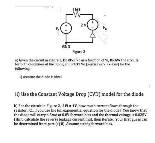 SOLVED: GND Figure 2 a) Given the circuit in Figure 2, DERIVE Vo as a ...