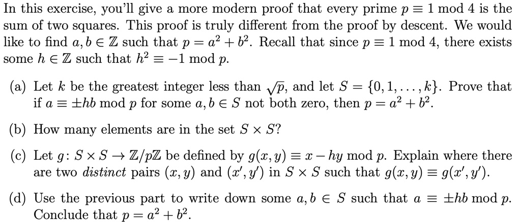 SOLVED: In this exercise, you'll give a more modern proof that every ...
