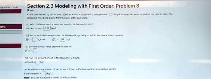 SOLVED: Texts: Section 2.3 Modeling with First Order Problem 3 (1 point ...