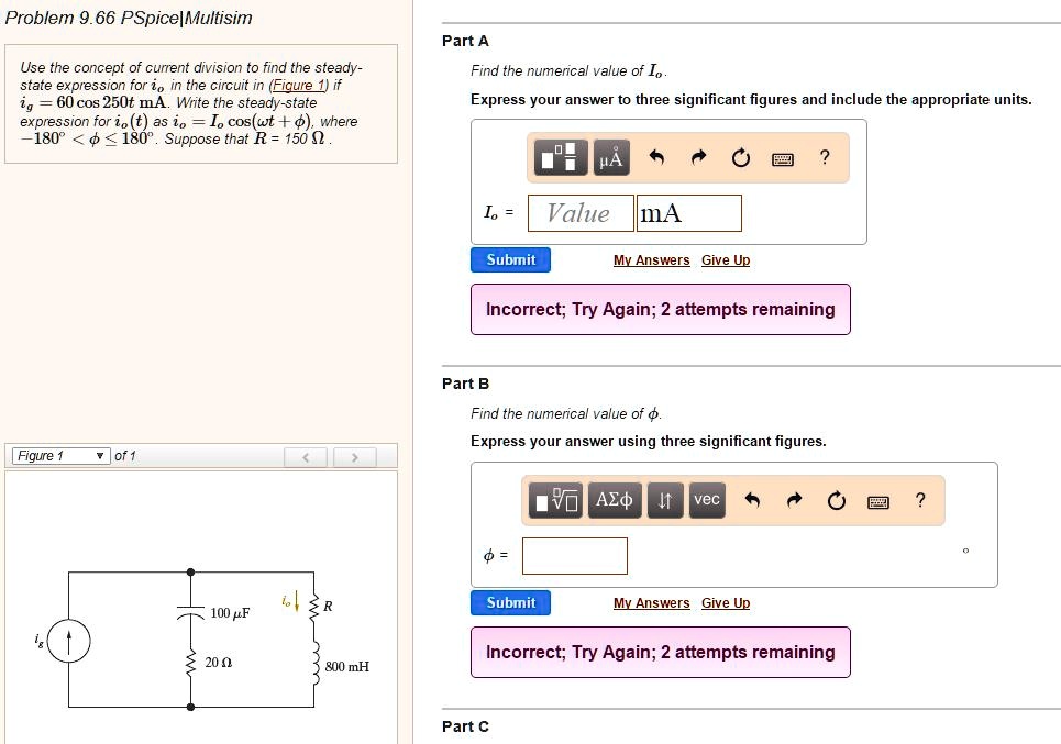 Problem 9.66 PSpice Multisim Use the concept of current division to ...