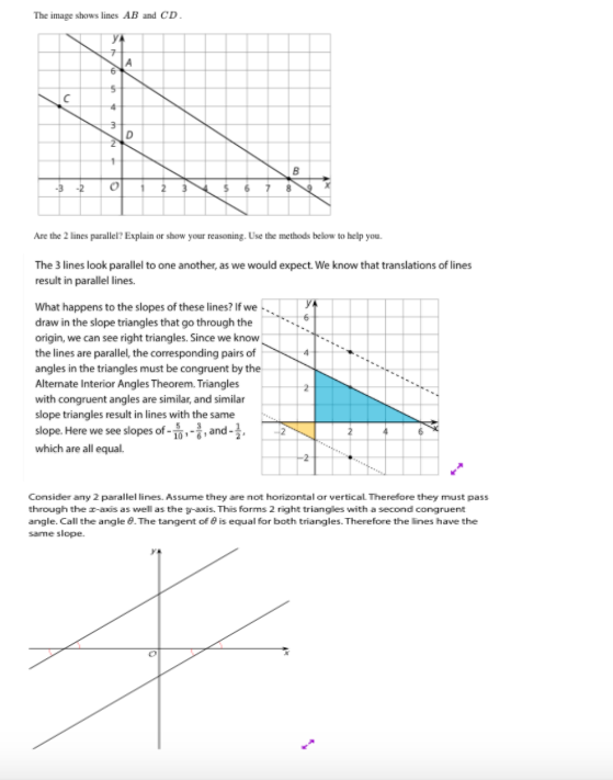 SOLVED: The image shows lines AB and CD. Are the two lines parallel? Explain your reasoning.