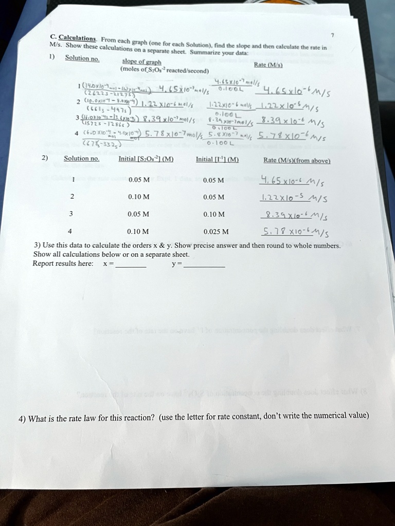 3 use this data to calculate the orders x and y show precise answer and then round to whole ...