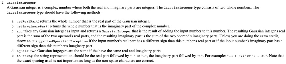 Solved Gaussian Integer A Java Code Implementation A Gaussian Integer Is A Complex Number