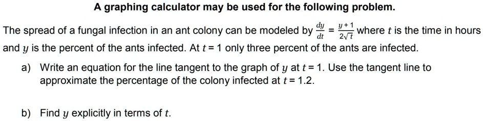SOLVED: A graphing calculator may be used for the following problem The ...