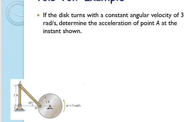 If the disk turns with a constant angular velocity of 3 rad/s, determine the acceleration of ...