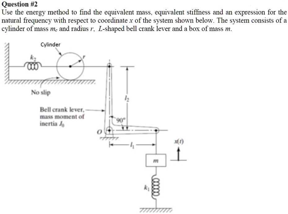 SOLVED: Question #2: Use the energy method to find the equivalent mass ... SOLVED: Question #2: Use the energy method to find the equivalent mass ...