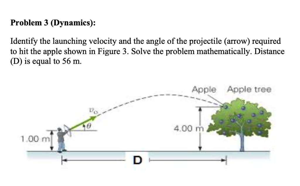 Problem 3 (Dynamics): Identify the launching velocity and the angle of the projectile (arrow ...