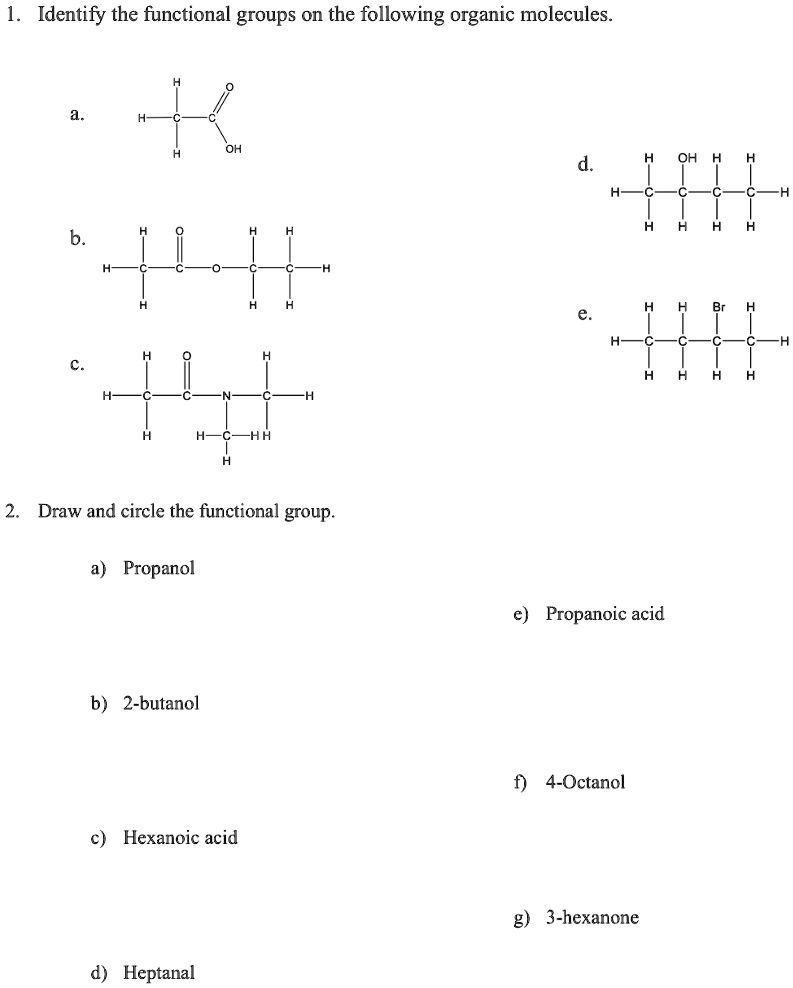 SOLVED: Identify the functional groups on the following organic ...