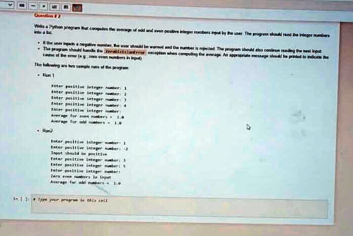 Solved Write A Python Program That Computes The Average Of Odd And Even Positive Integer