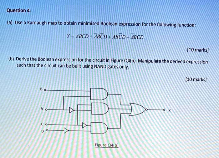 Solved Text Question 4 A Use Karnaugh Map To Obtain Minimized Boolean Expression For The 4052