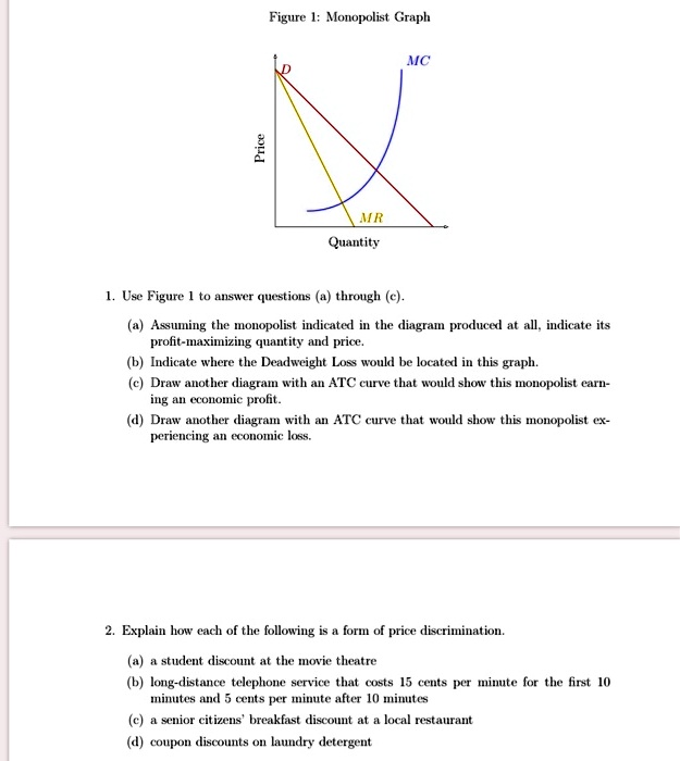 SOLVED: Figure 1:Monopolist Graph MC Price MR Quantity 1. Use Figure 1 ... SOLVED: Figure 1:Monopolist Graph MC Price MR Quantity 1. Use Figure 1 ...