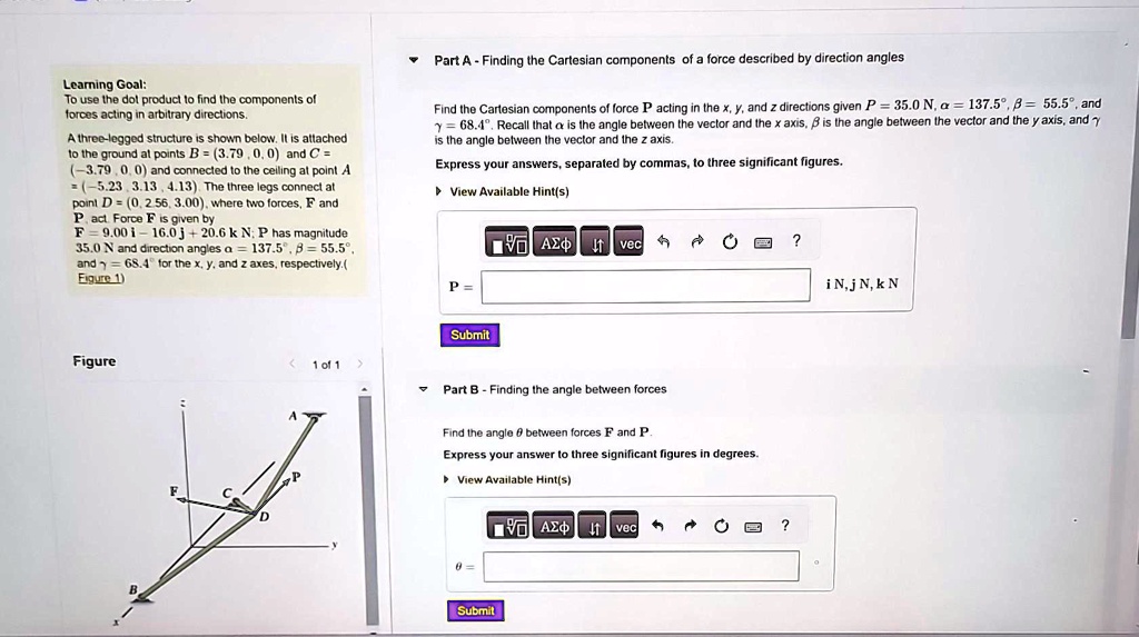 Solved Texts Part A Finding The Cartesian Components Of A Force 0668