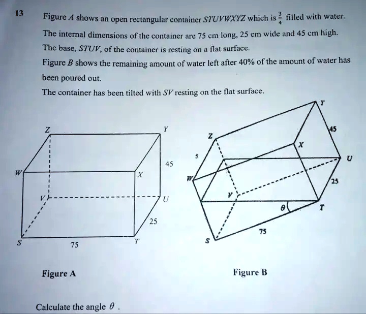13 Figure A shows an open rectangular container STUVWXYZ which is (3 ...