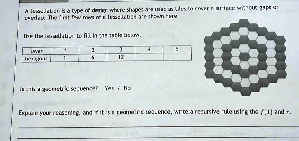 A tessellation is a type of design where shapes are used as tiles to ...