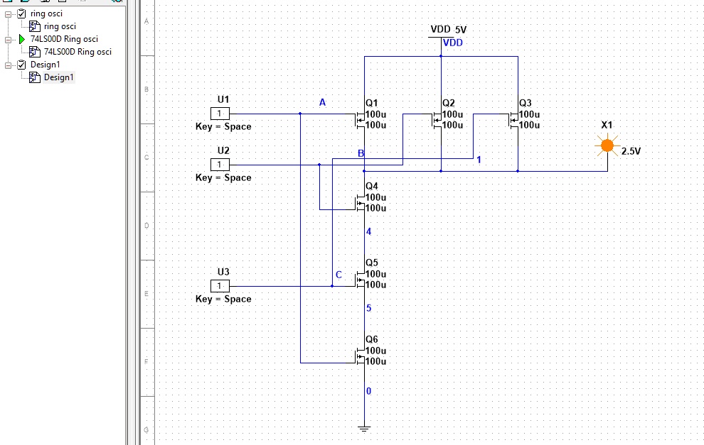 Solved I Am Trying To Make A 3 Input Nand Gate Using Nmos And Pmos