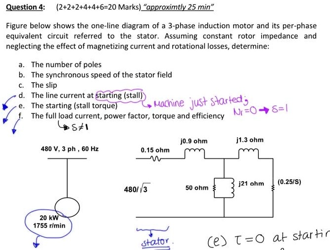 SOLVED: Question 4: 2+2+2+4+4+6=20 Marks approximately 25 min Figure below shows the one-line ...