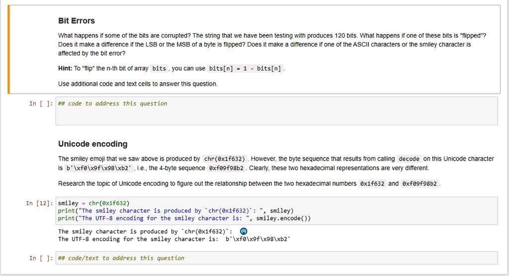 Bit Errors What happens if some of the bits are corrupted? The string ...