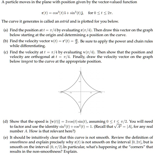 SOLVED:particle moves in the plane with position given by the vector-valued function r(t) cos"(t ...