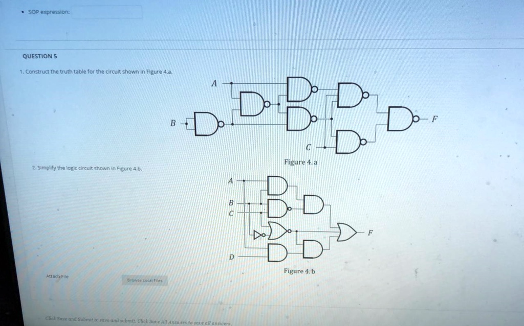 SOP expression: QUESTION 5 1. Construct the truth table for the circuit ...