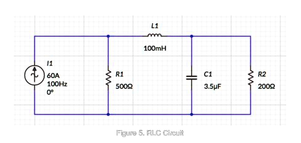 SOLVED: Consider the RLC circuit in Figure 5 below. Find: Zeq in phasor form Instantaneous power ...