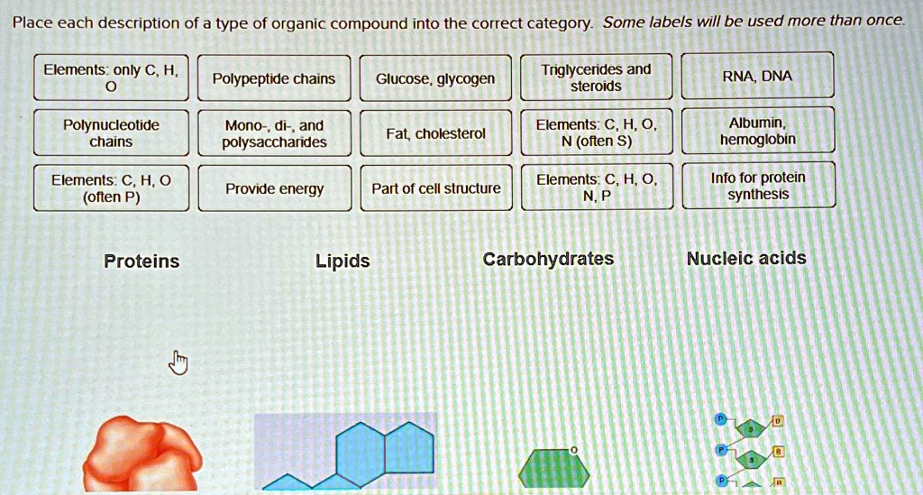 [GET ANSWER] Place each description of a type of organic compound into ...