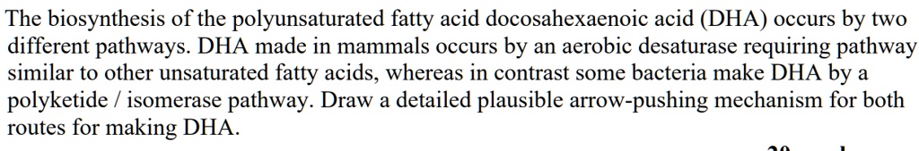 The biosynthesis of the polyunsaturated fatty acid docosahexaenoic acid ...