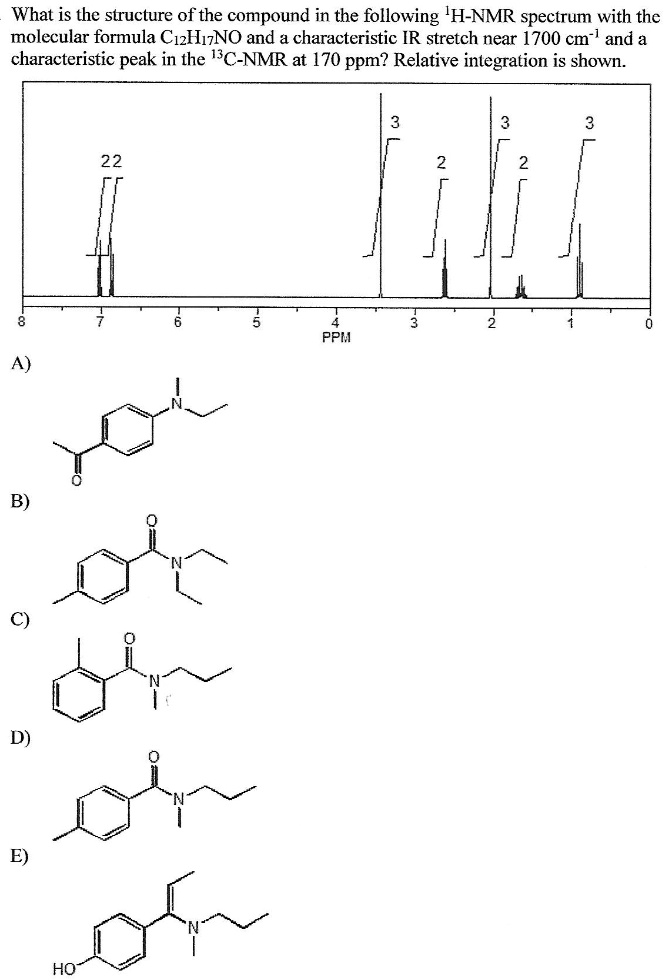 what is the structure of the compound in the following ih nmr spectrum ...