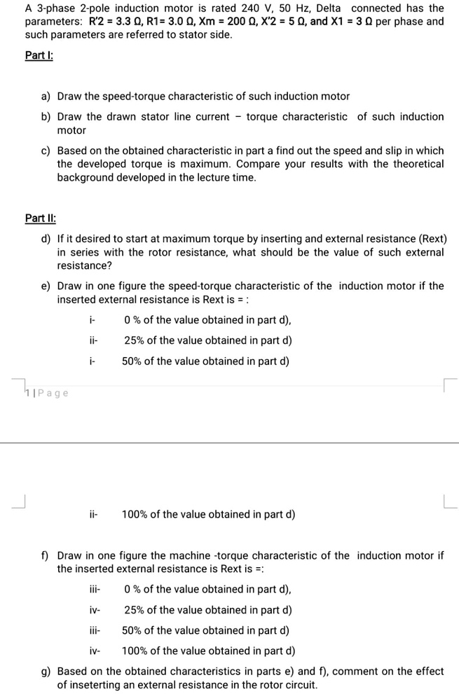 SOLVED: Texts: Electrical Machine: Induction Machine Solve using full Matlab code (Full Code ...