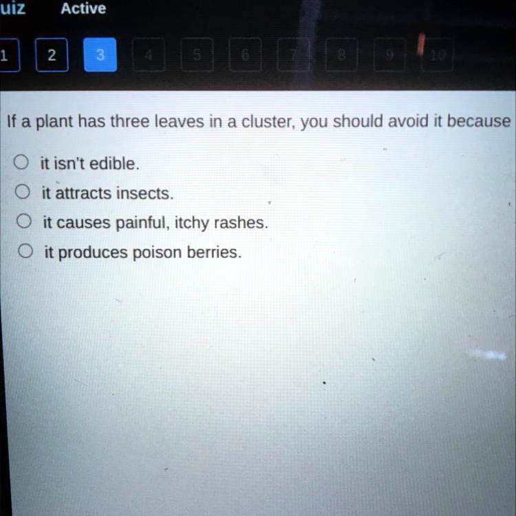 SOLVED: If a plant has three leaves in a cluster, you should avoid it ...