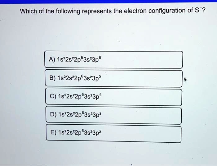 S Electron Configuration