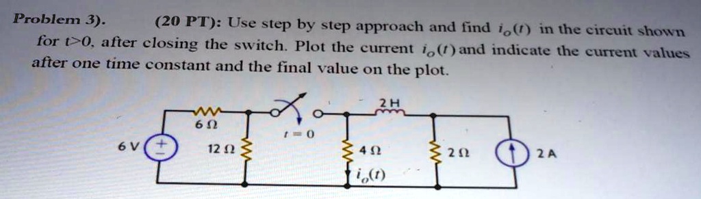 SOLVED: Problem 3: Use a step-by-step approach to find the current (i0) in the circuit shown for ...