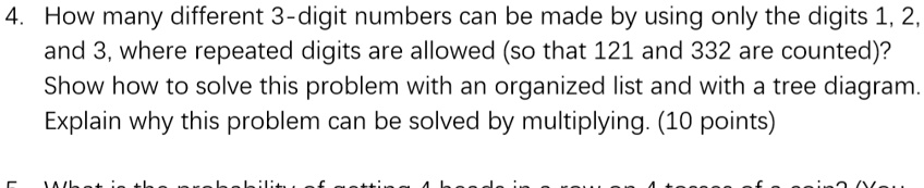 How many different 3-digit numbers can be made by usi… - SolvedLib