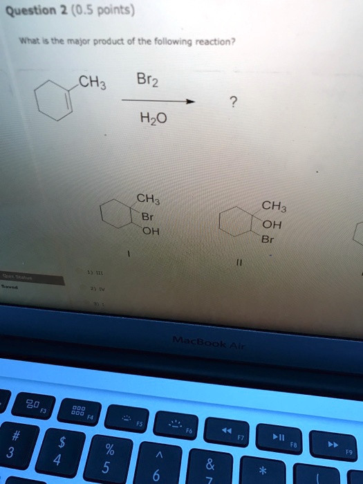 SOLVED: Question 2 (0.5 points) What i the major product of the following reaction? CH3 HzO CH3 ...