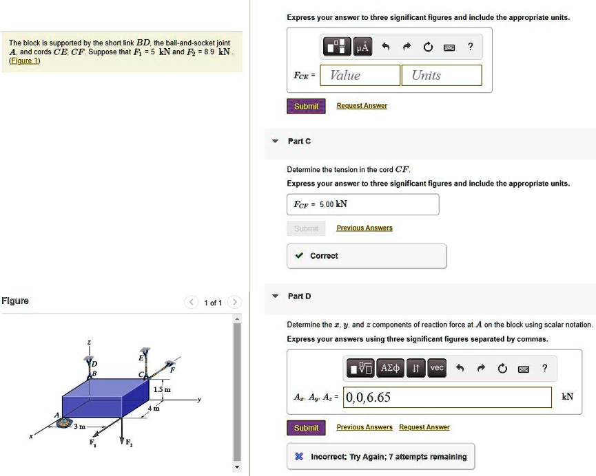 The block is supported by the short link BD, the ball-and-socket joint ...