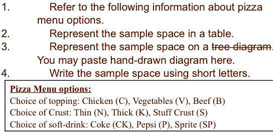 1. Refer to the following information about pizza menu options. 2 ...
