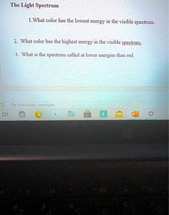 the light spectrum 1what color has the lowest energy in the visible ...