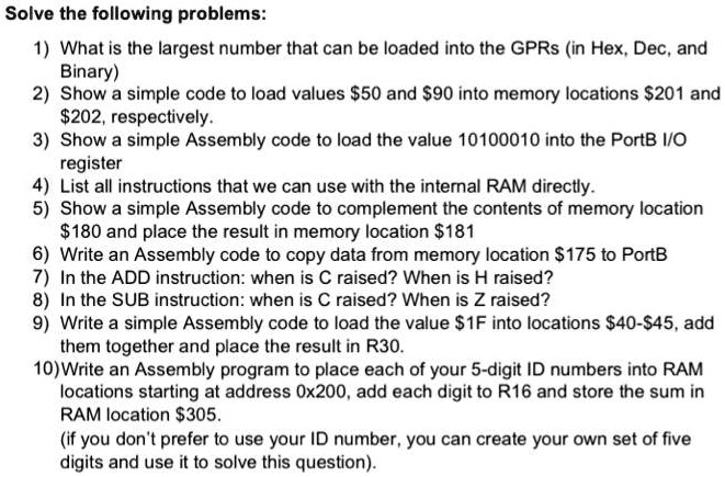 Solve the following problems: 1) What is the largest number that can be loaded into the GPRS (in ...