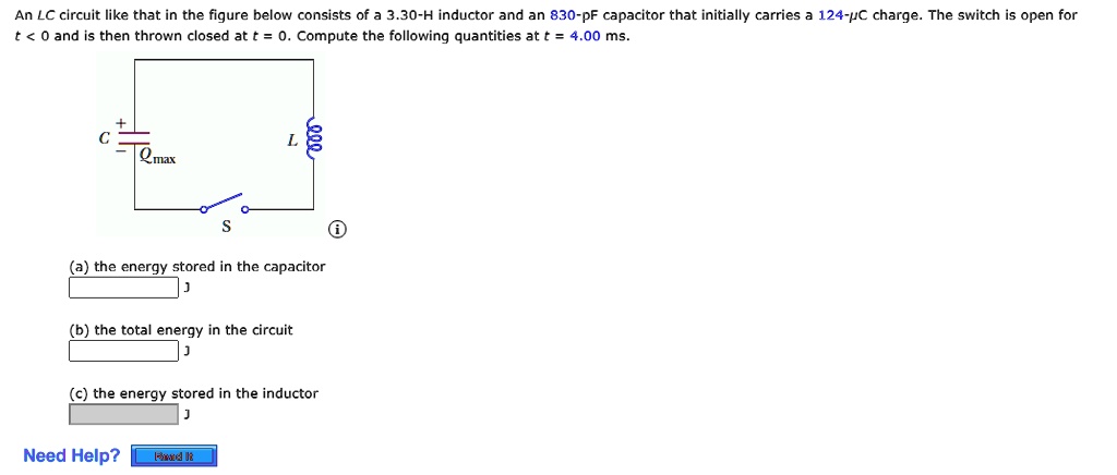 SOLVED: An LC circuit like that in the figure below consists of a 3.30 ... SOLVED: An LC circuit like that in the figure below consists of a 3.30 ...