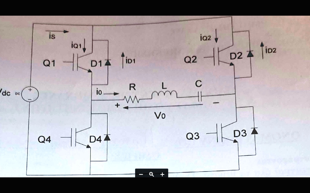 SOLVED: Text: For the monophasic inverter of the following picture, draw the PWM voltage output ...