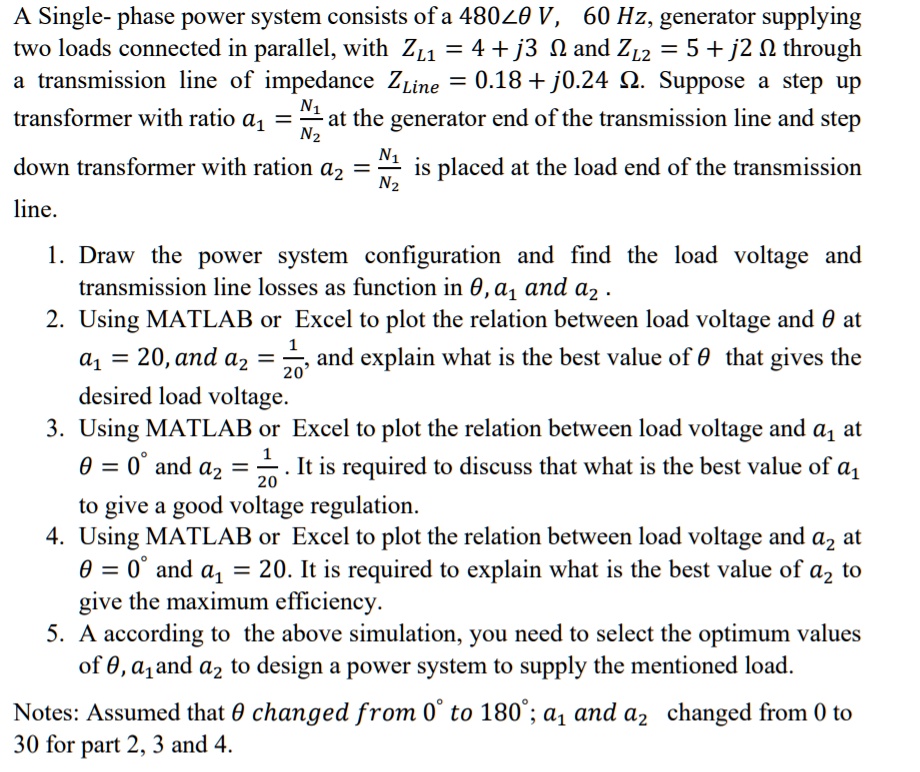 a single phase power system consists ofa 480l0 v 60 hz generator ...