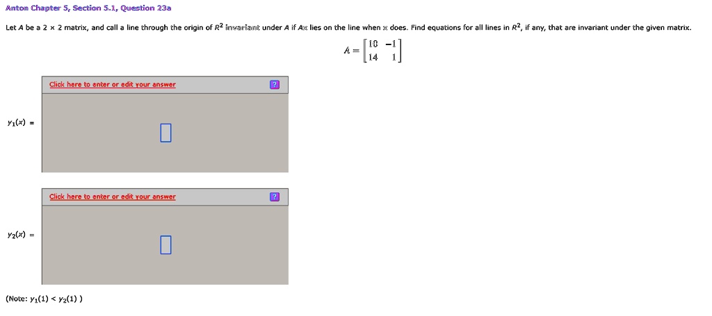 aunton chapter section 51 queslion 23a matrix line through the origin ...