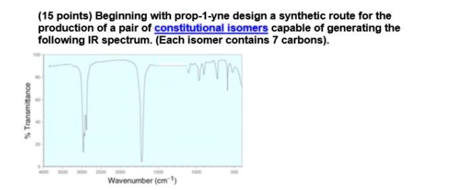 SOLVED: Beginning with propyne, design a synthetic route for the ...