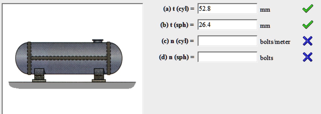 SOLVED: The gas storage tank is fabricated by bolting together two half ...