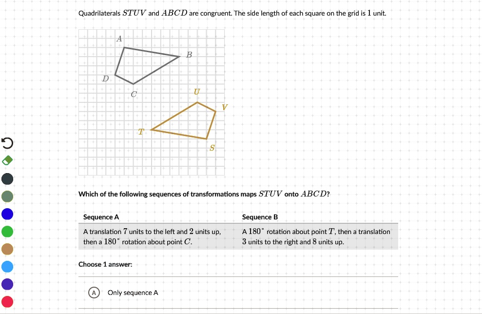 Quadrilaterals STUV ad ABCD are congruent The side length of each ...
